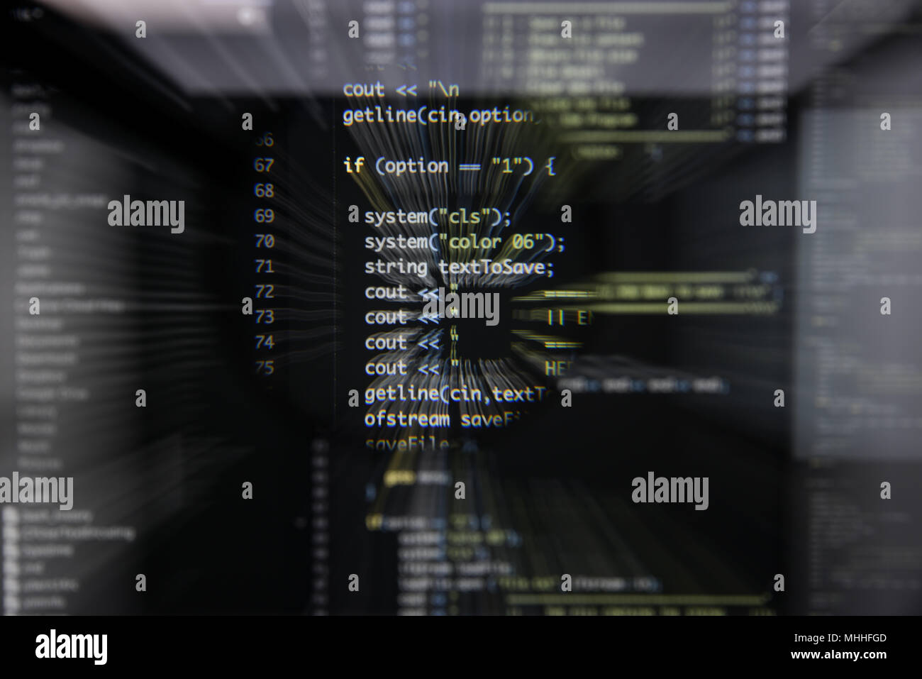 Real C C Code Developing Screen Programing Workflow Abstract Algorithm Concept Lines Of C