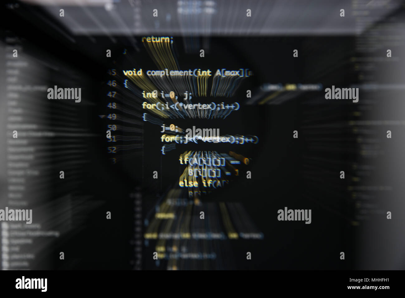 Real C C Code Developing Screen Programing Workflow Abstract Algorithm Concept Lines Of C