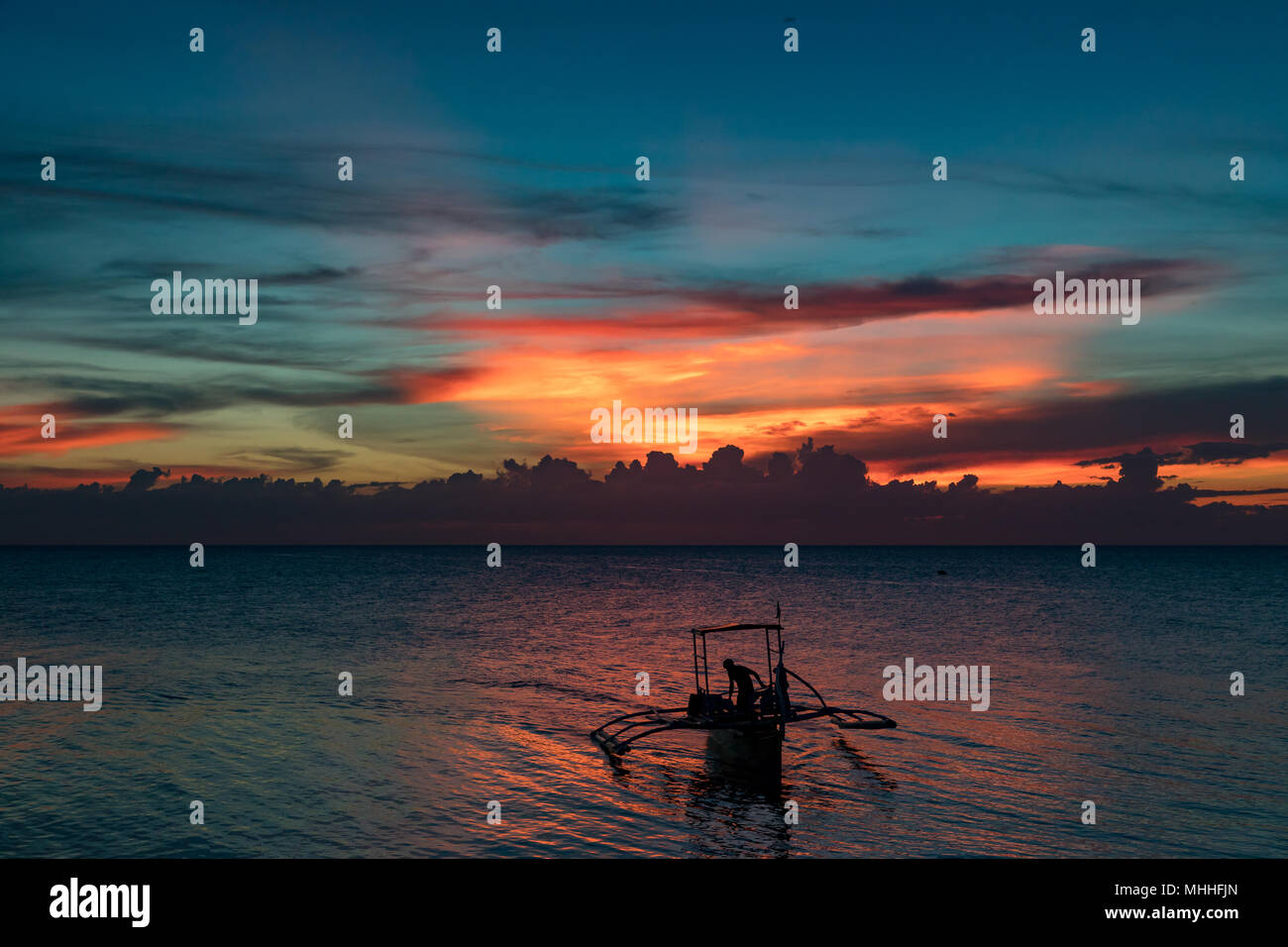 Mambajao Camiguin Philippines April 26, 2018 Sunset at Barangay Yumbing ...