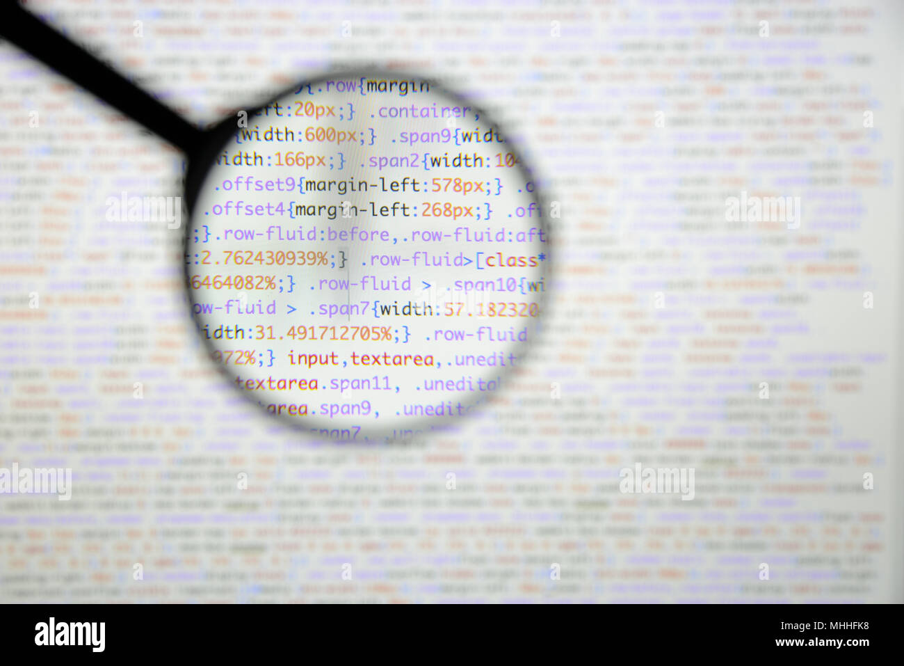Real css code developing screen. Programing workflow abstract algorithm ...