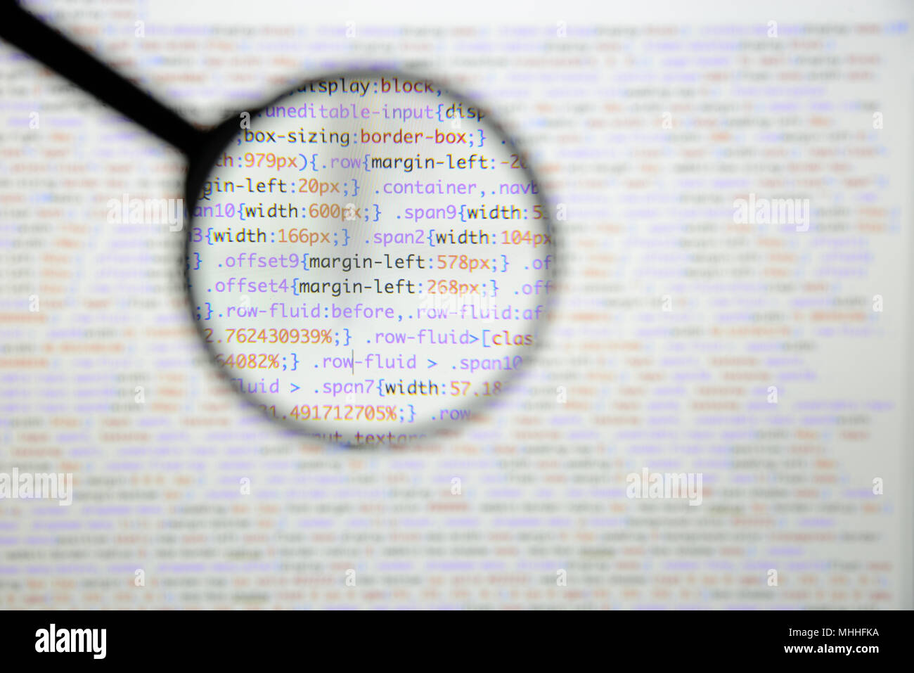 Real css code developing screen. Programing workflow abstract algorithm ...