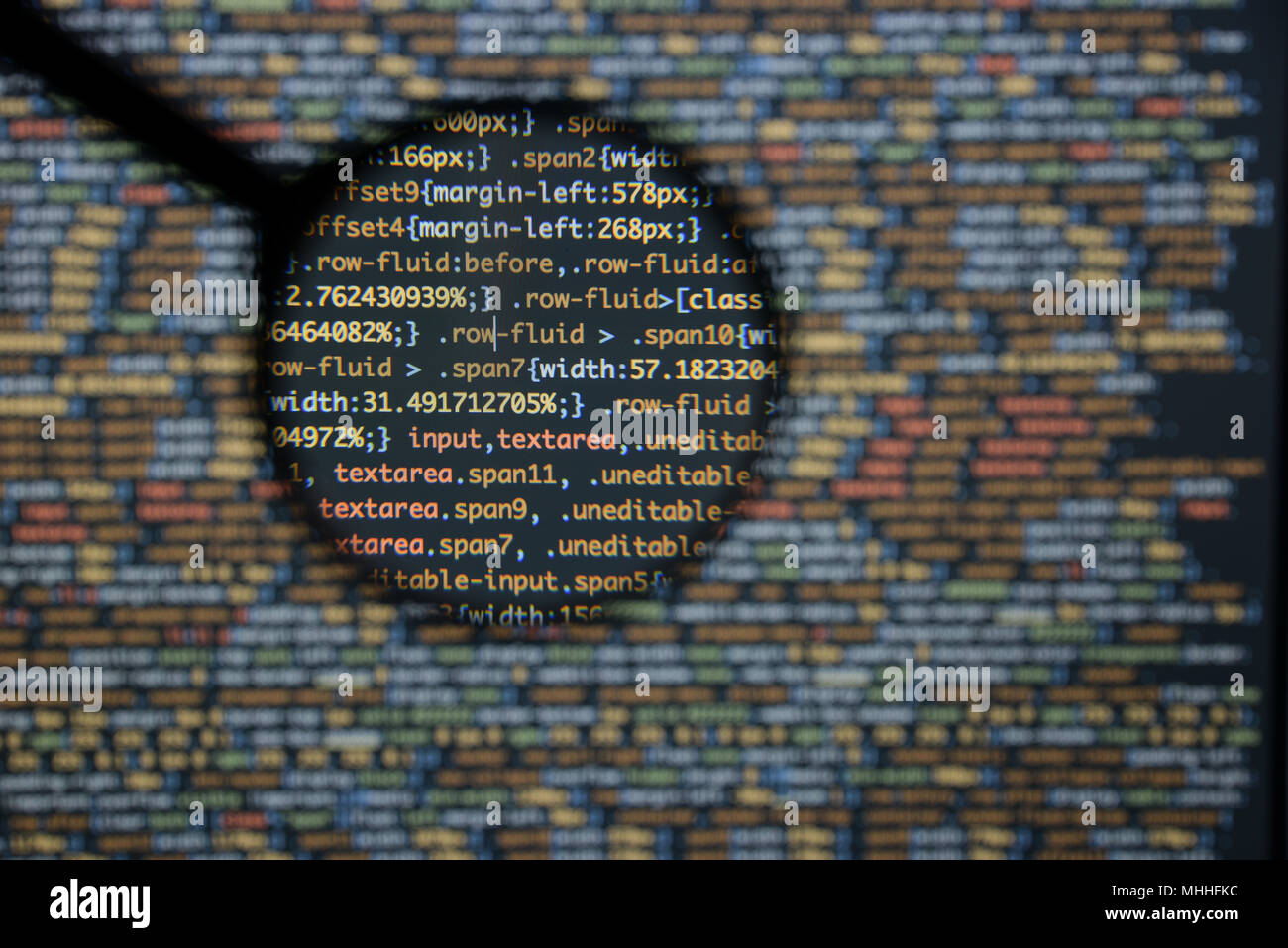 Real Css Code Developing Screen Programing Workflow Abstract Algorithm Concept Lines Of Css