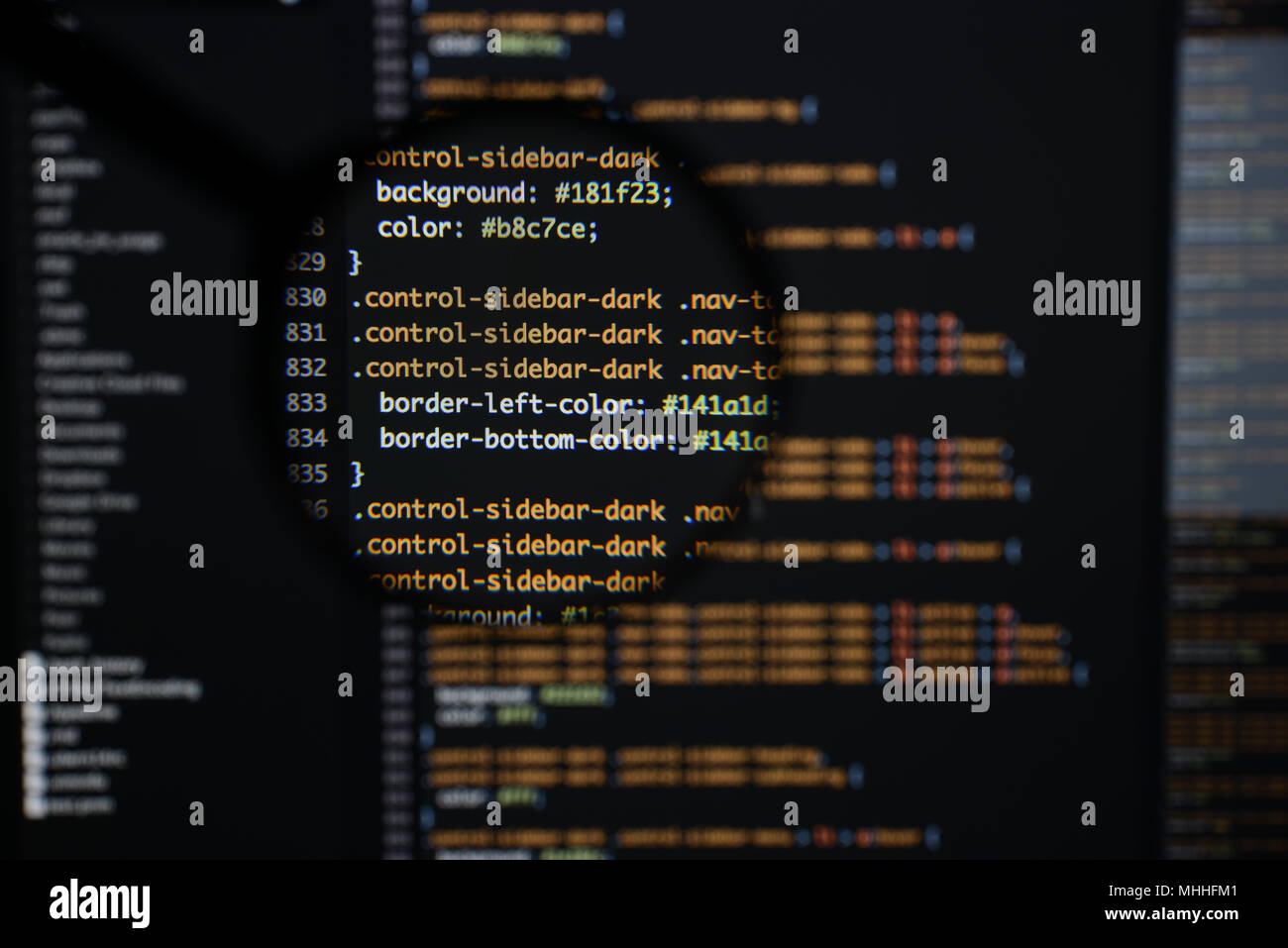 Real Css Code Developing Screen Programing Workflow Abstract Algorithm Concept Lines Of Css 