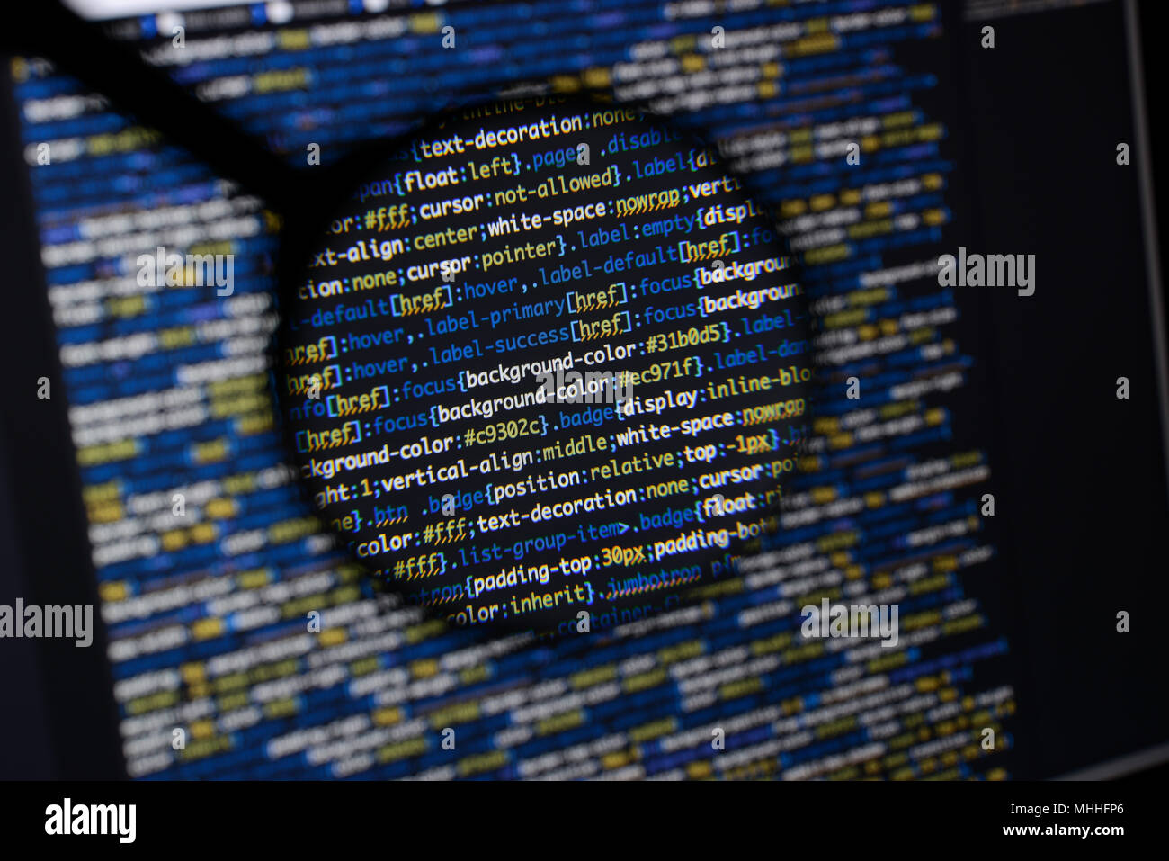 Real css code developing screen. Programing workflow abstract algorithm ...