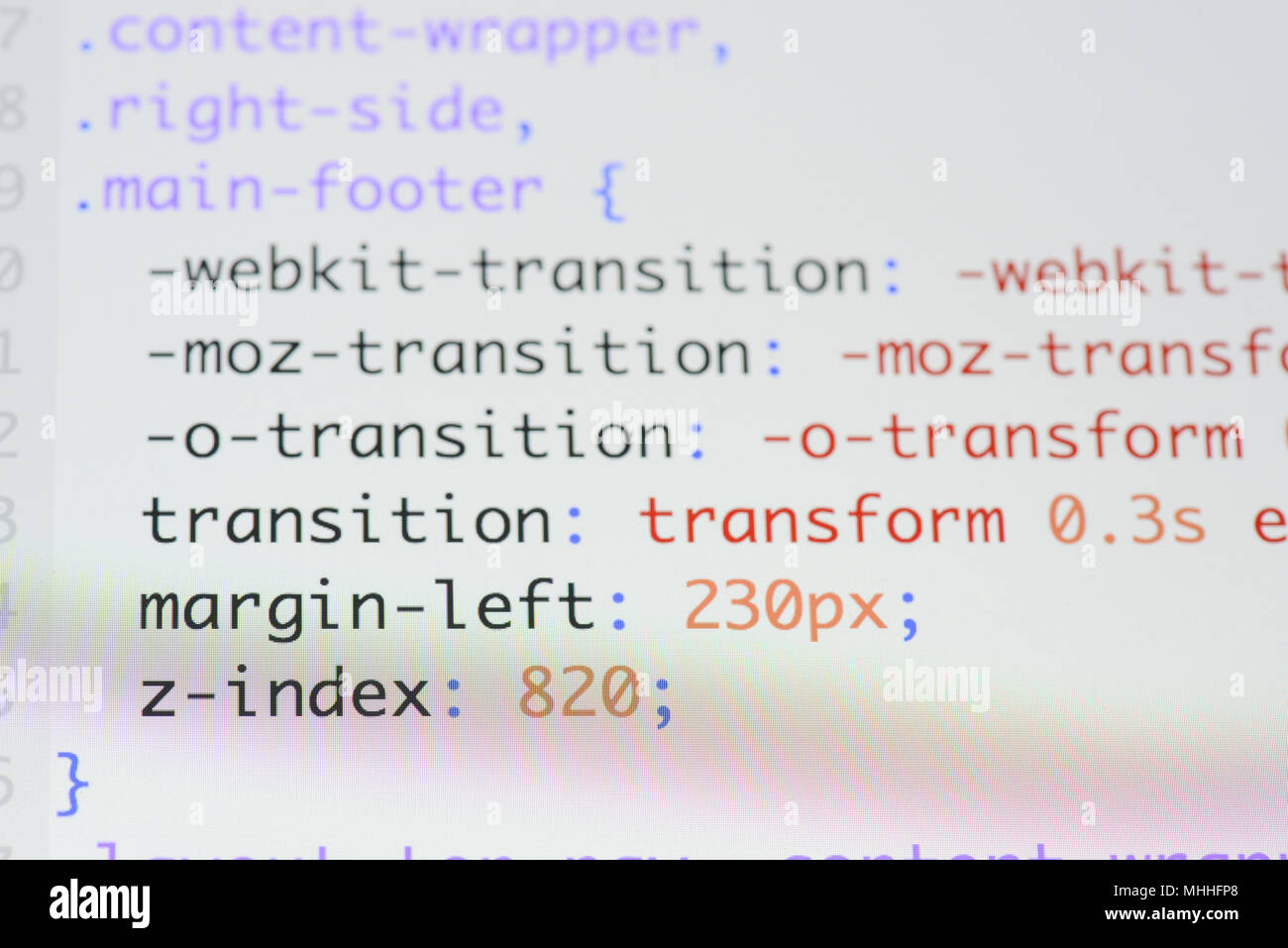 Real Css Code Developing Screen Programing Workflow Abstract Algorithm Concept Lines Of Css