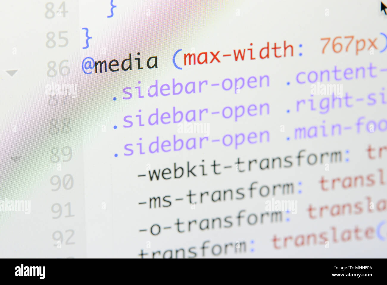 Real Css Code Developing Screen Programing Workflow Abstract Algorithm Concept Lines Of Css