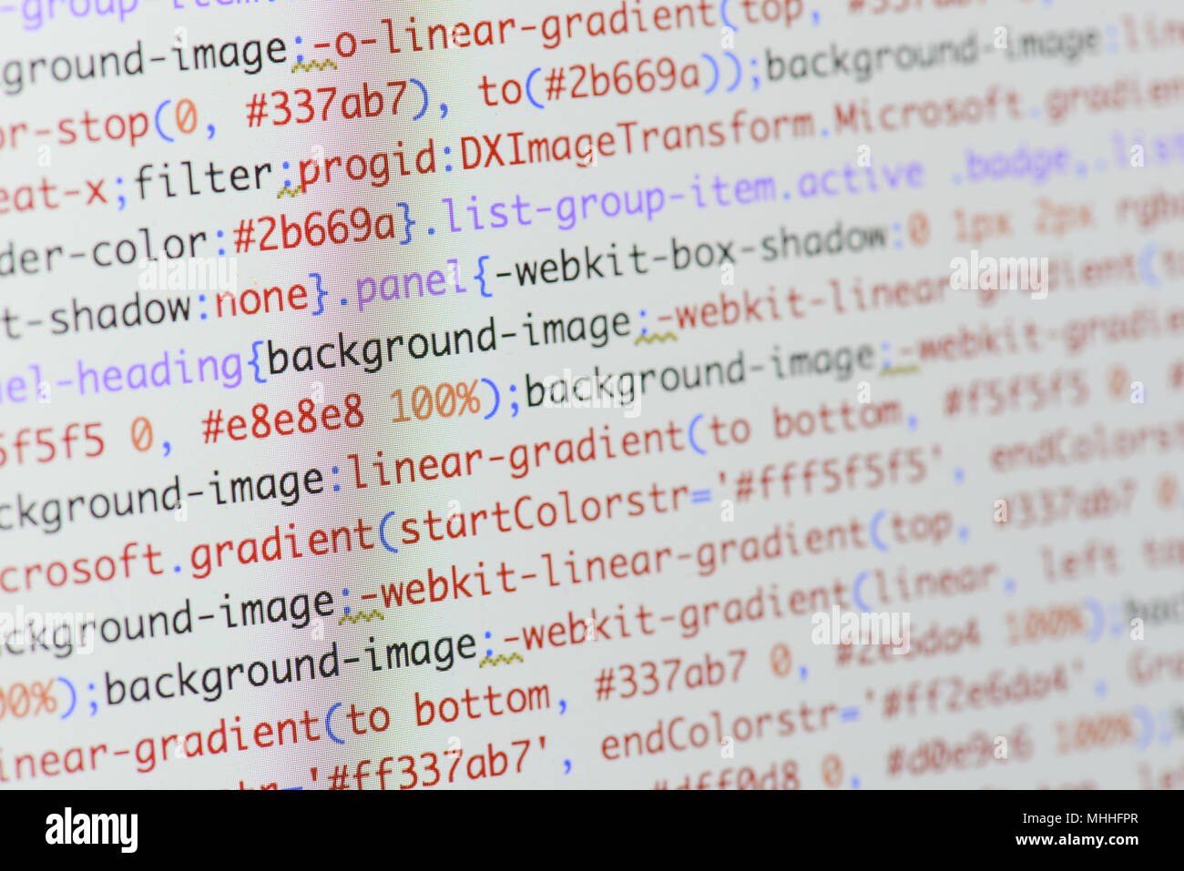 Real Css Code Developing Screen Programing Workflow Abstract Algorithm Concept Lines Of Css