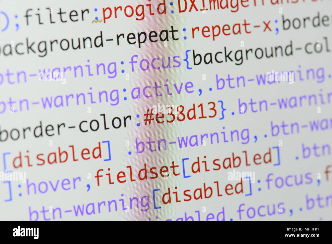 Real Css Code Developing Screen Programing Workflow Abstract Algorithm Concept Lines Of Css