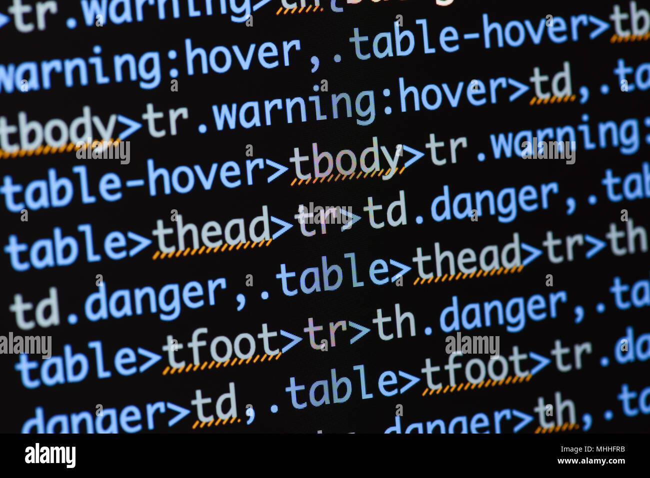 Real Css Code Developing Screen Programing Workflow Abstract Algorithm Concept Lines Of Css