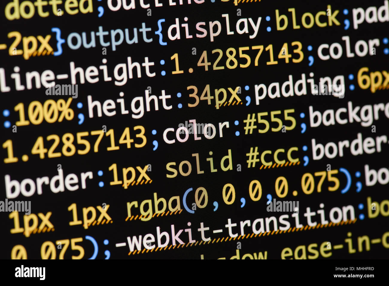 Real Css Code Developing Screen Programing Workflow Abstract Algorithm Concept Lines Of Css