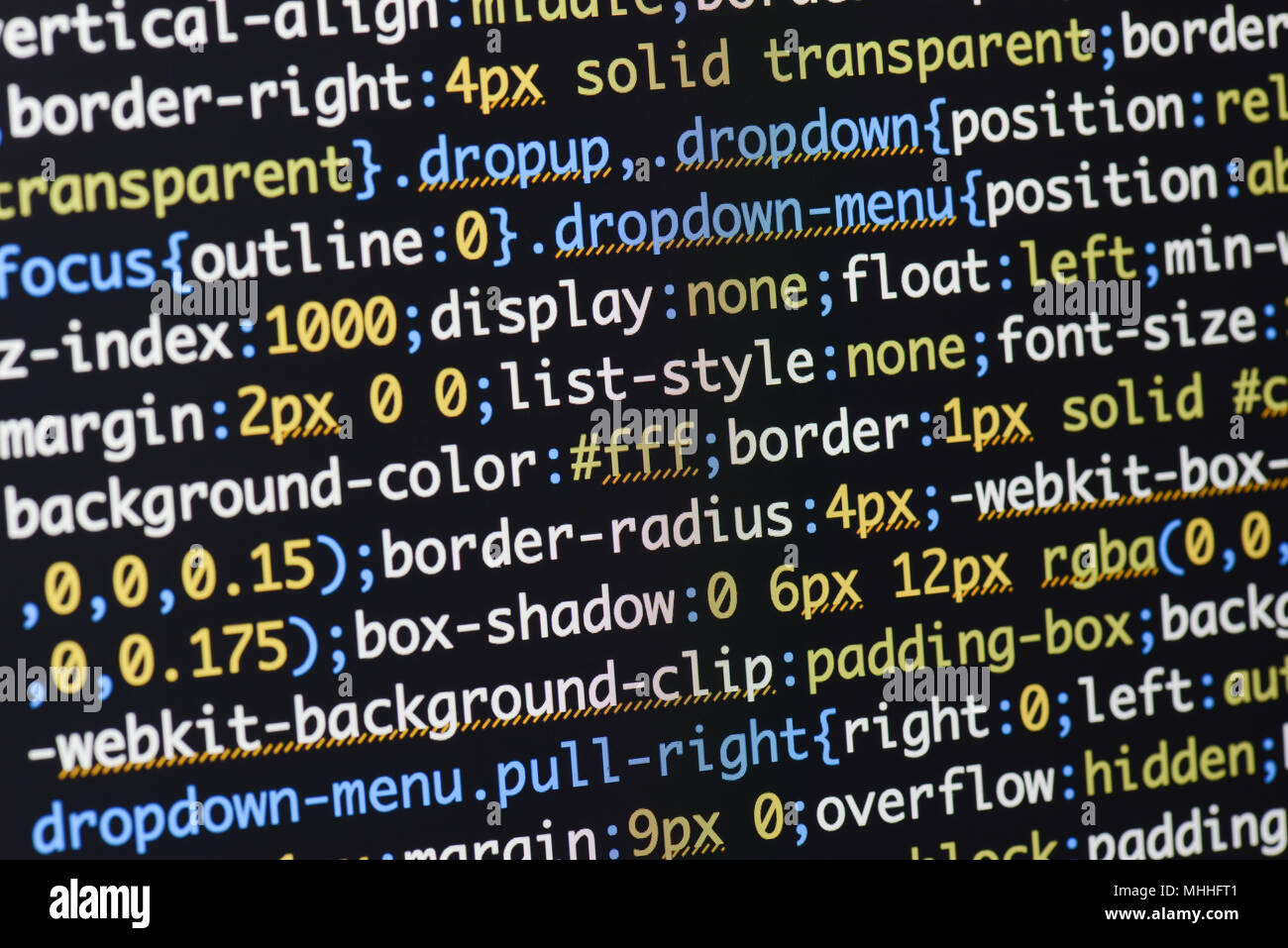 Real Css Code Developing Screen Programing Workflow Abstract Algorithm Concept Lines Of Css