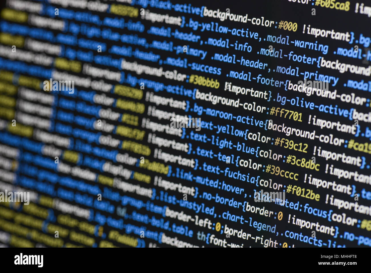 Real Css Code Developing Screen Programing Workflow Abstract Algorithm Concept Lines Of Css