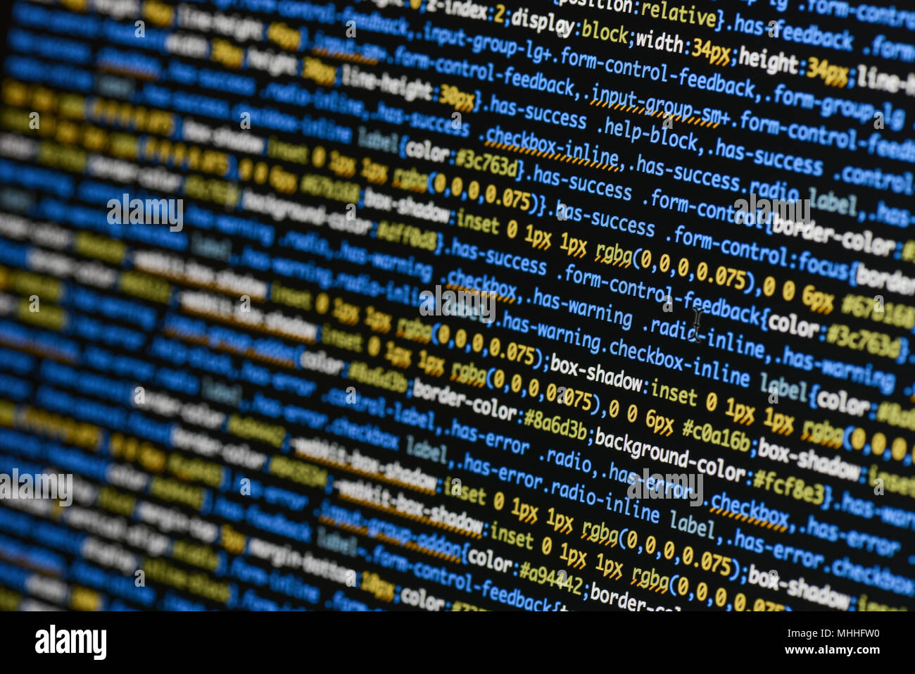 Real Css Code Developing Screen Programing Workflow Abstract Algorithm Concept Lines Of Css