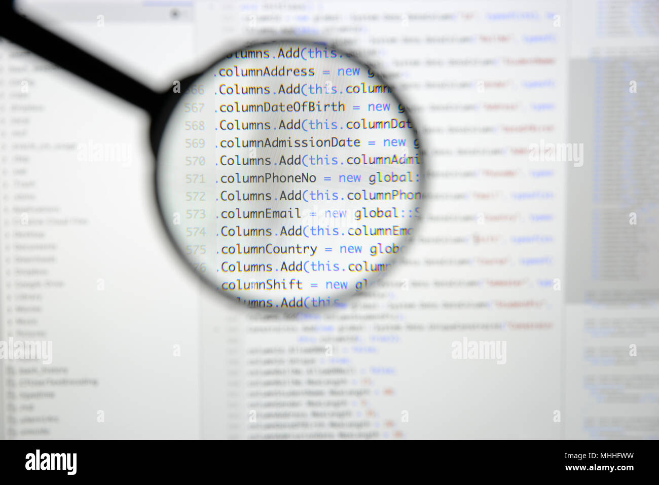 Real c# code developing screen. Programing workflow abstract algorithm ...