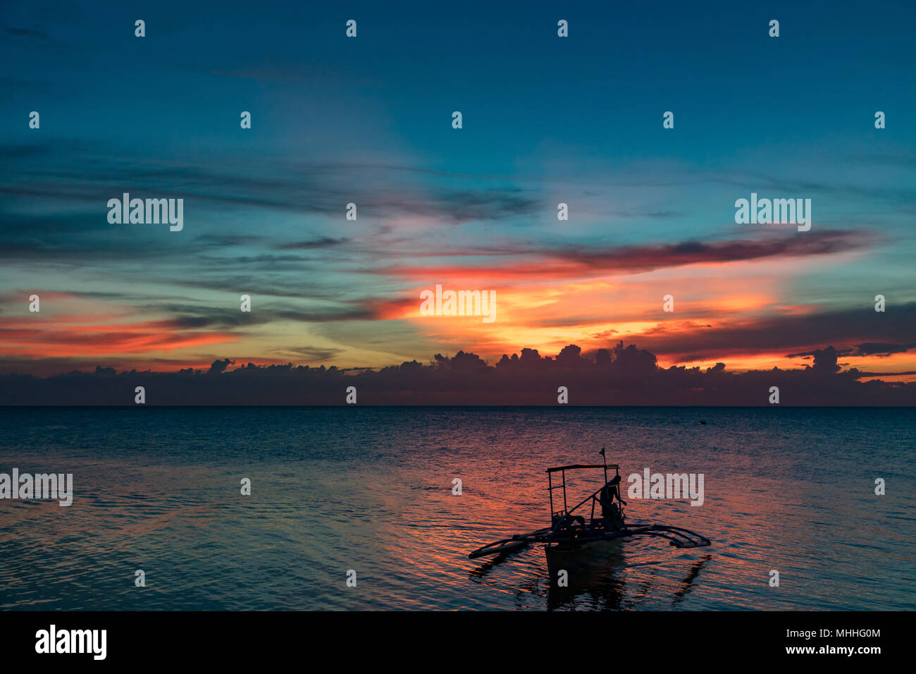 Mambajao Camiguin Philippines April 26, 2018 Sunset at Barangay Yumbing ...