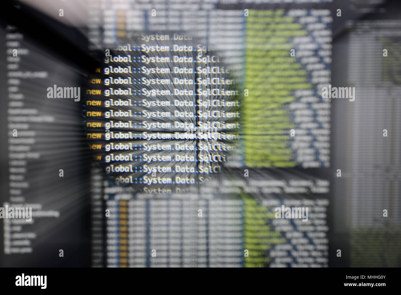 Real c# code developing screen. Programing workflow abstract algorithm ...