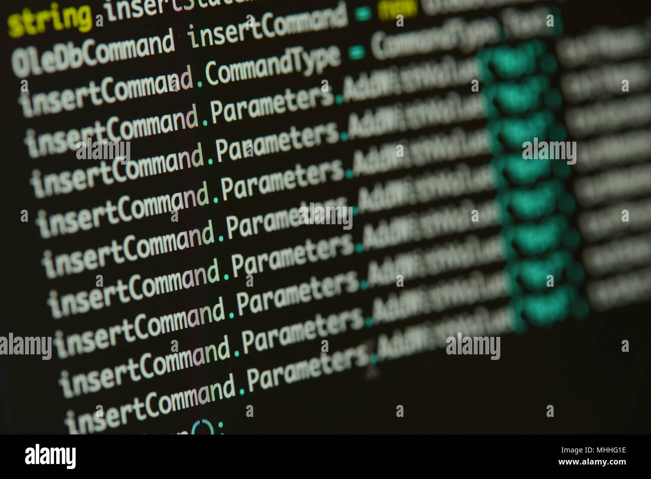 Real c# code developing screen. Programing workflow abstract algorithm ...