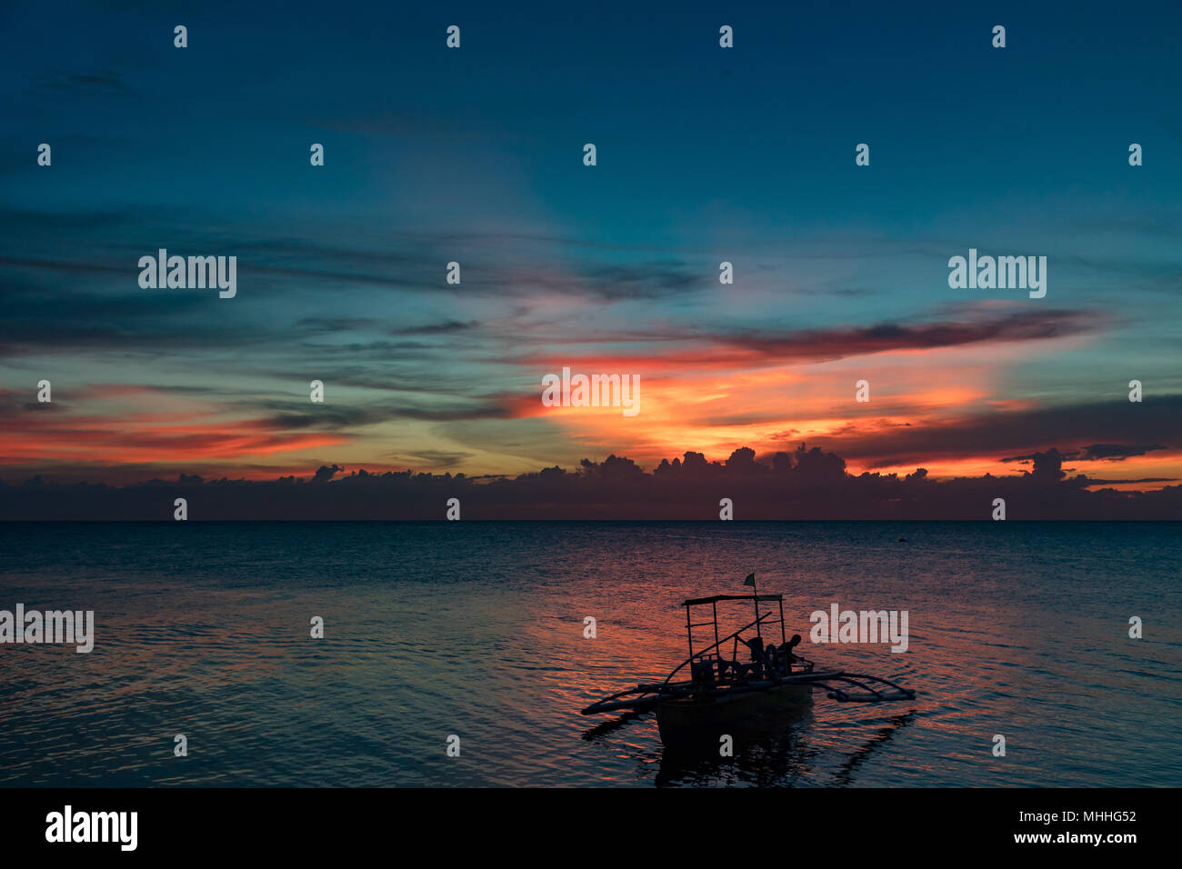 Mambajao Camiguin Philippines April 26, 2018 Sunset at Barangay Yumbing ...