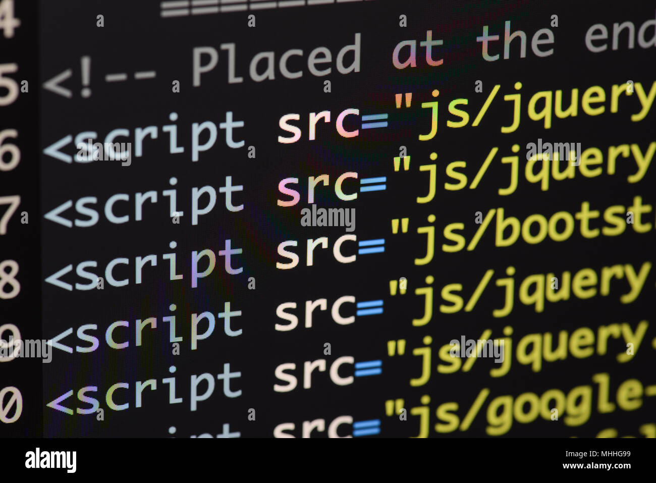 Real Html Code Developing Screen Programing Workflow Abstract