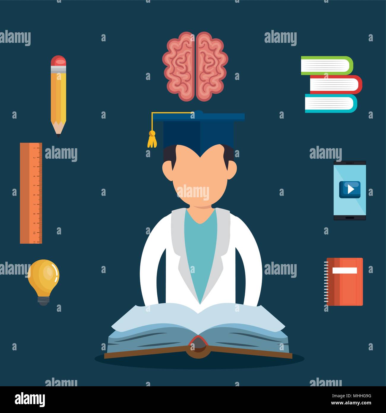 education easy learning set icons Stock Vector Image & Art - Alamy