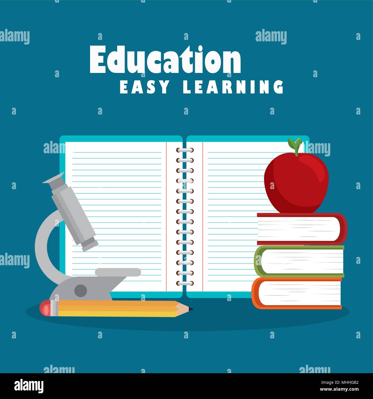 education easy learning set icons Stock Vector Image & Art - Alamy