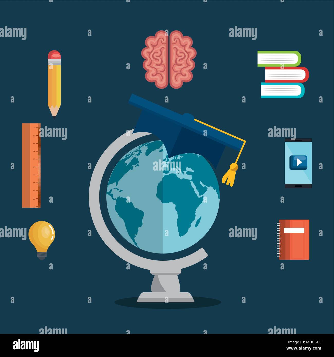 education easy learning set icons Stock Vector Image & Art - Alamy