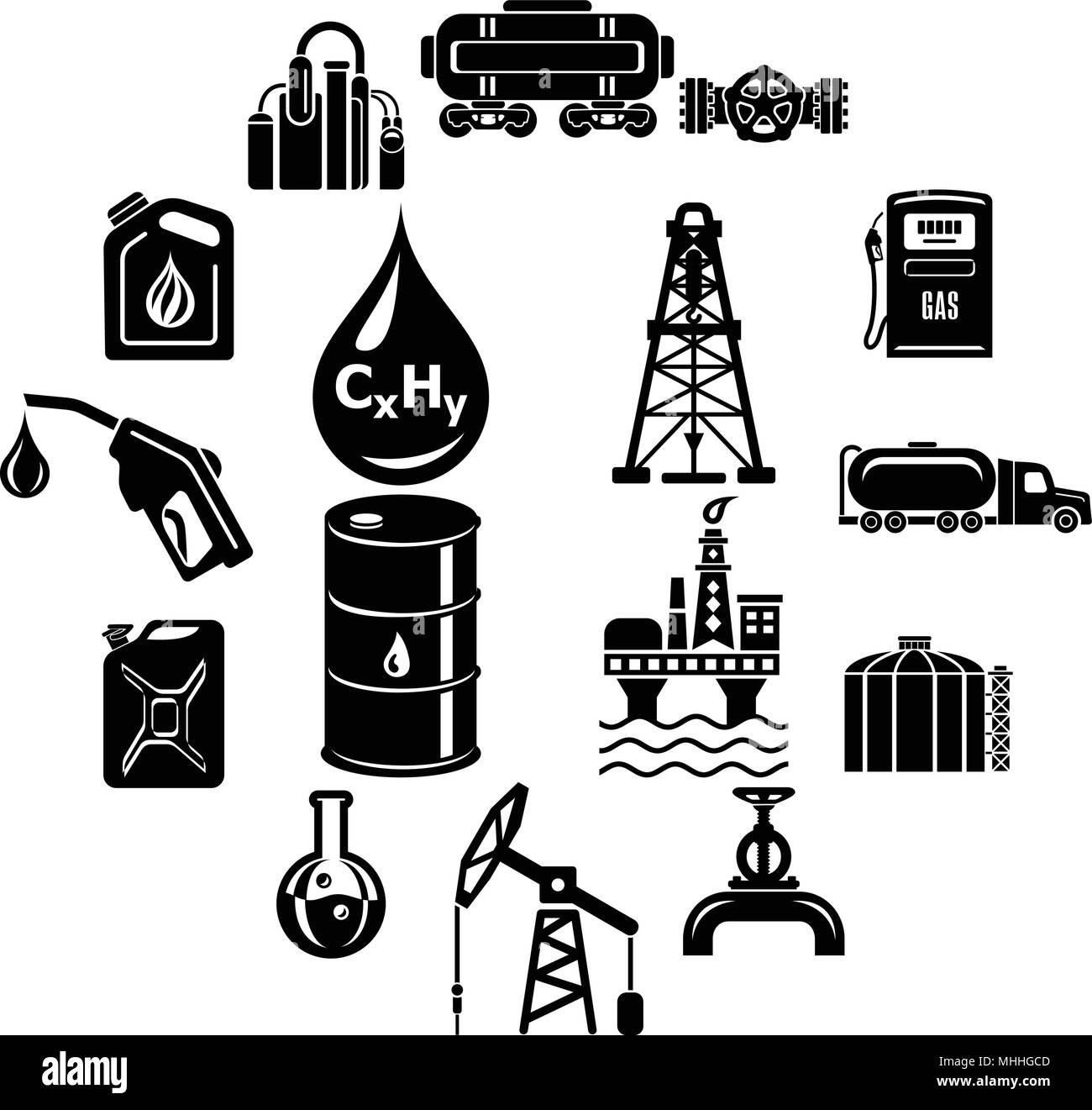 Oil industry icons set, simple style Stock Vector Image & Art - Alamy