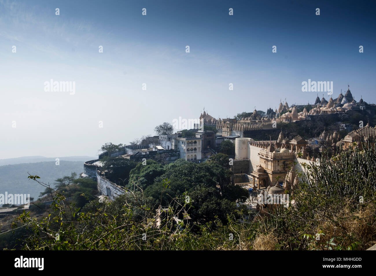 The Palitana temples of Jainism are located on Shatrunjaya hill by the ...