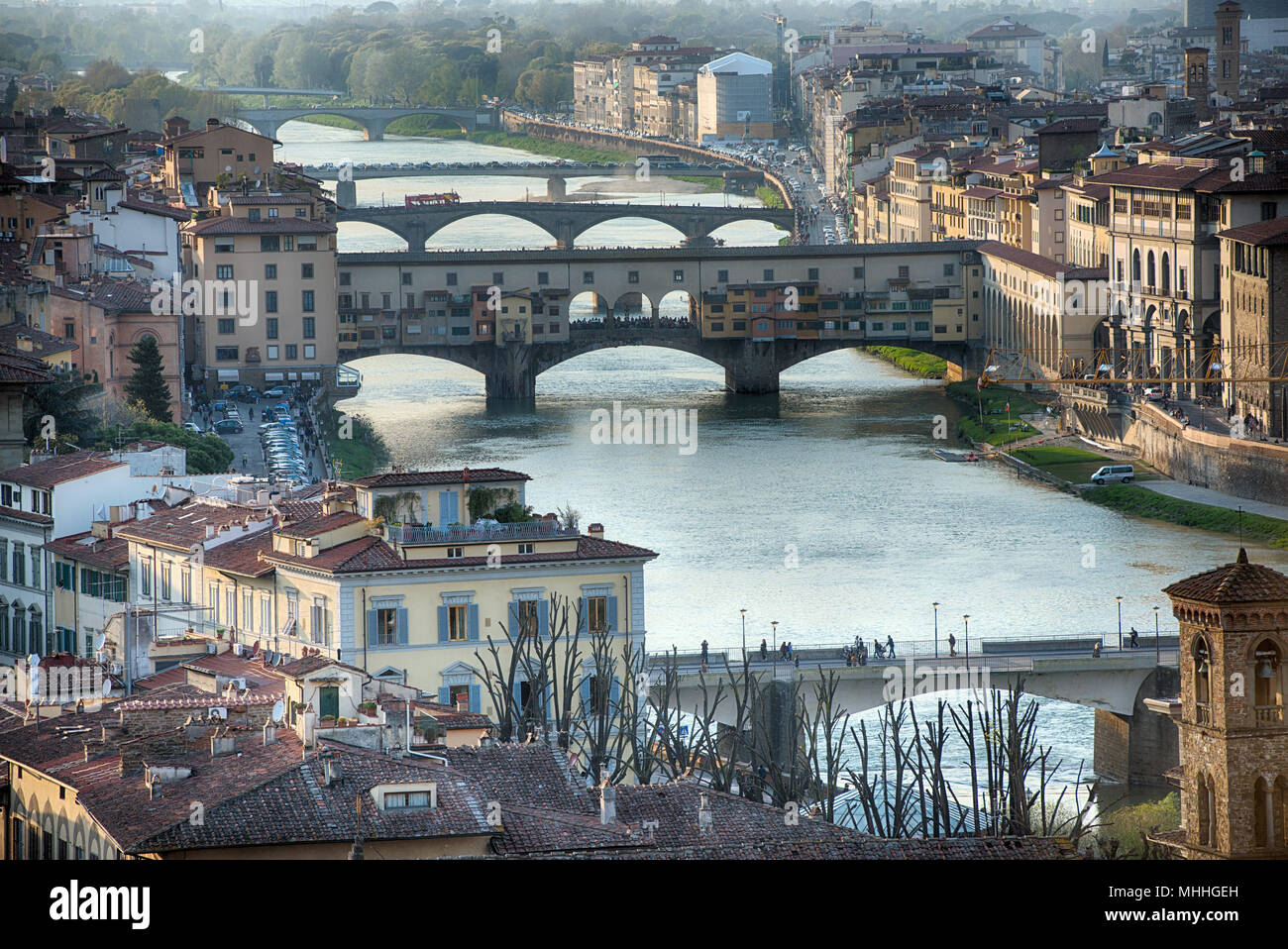 Florence Ponte Vecchio bridge view cityscape Stock Photo - Alamy