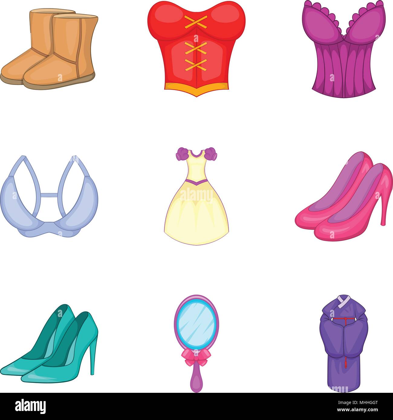 Woman market icons set, cartoon style Stock Vector Image & Art - Alamy