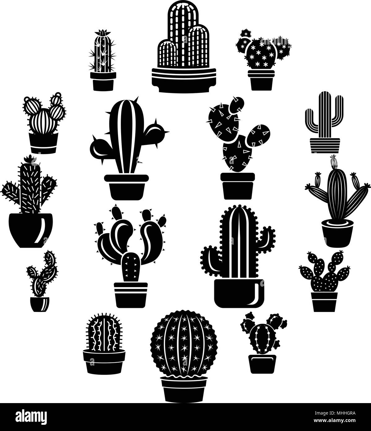 Cactus icons set, simple style Stock Vector Image & Art - Alamy