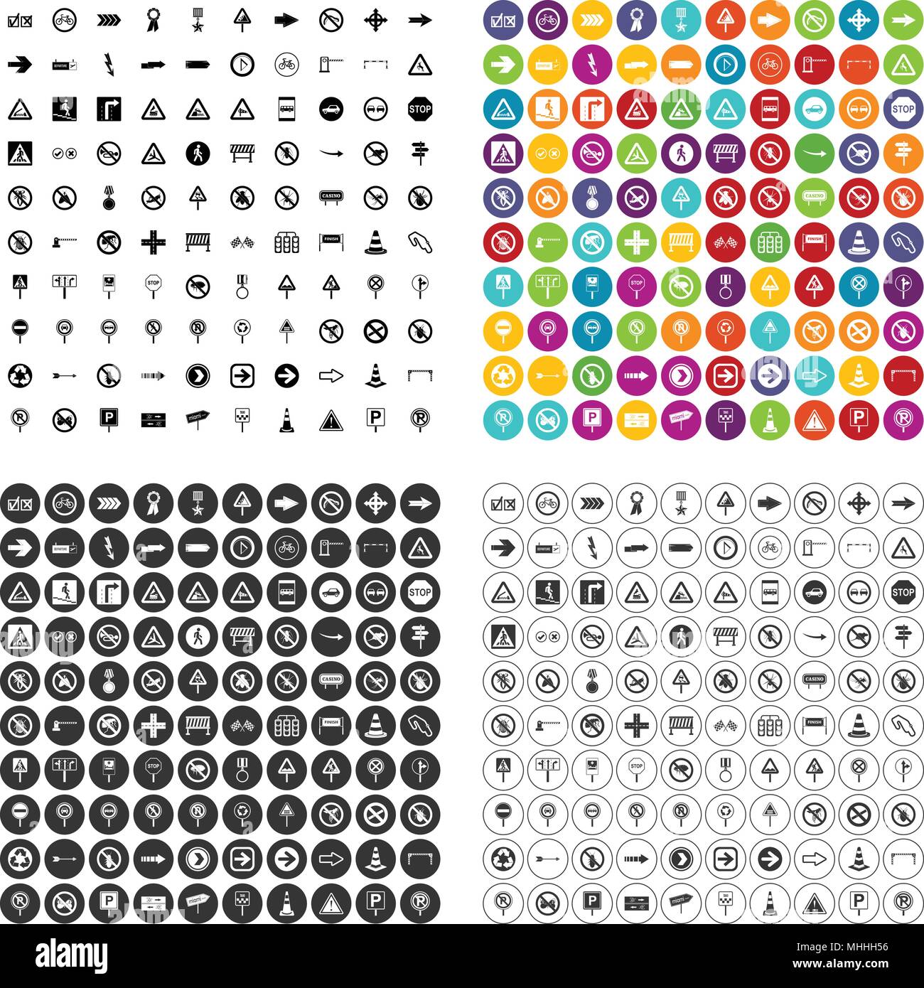 100 road signs icons set vector variant Stock Vector Image & Art - Alamy