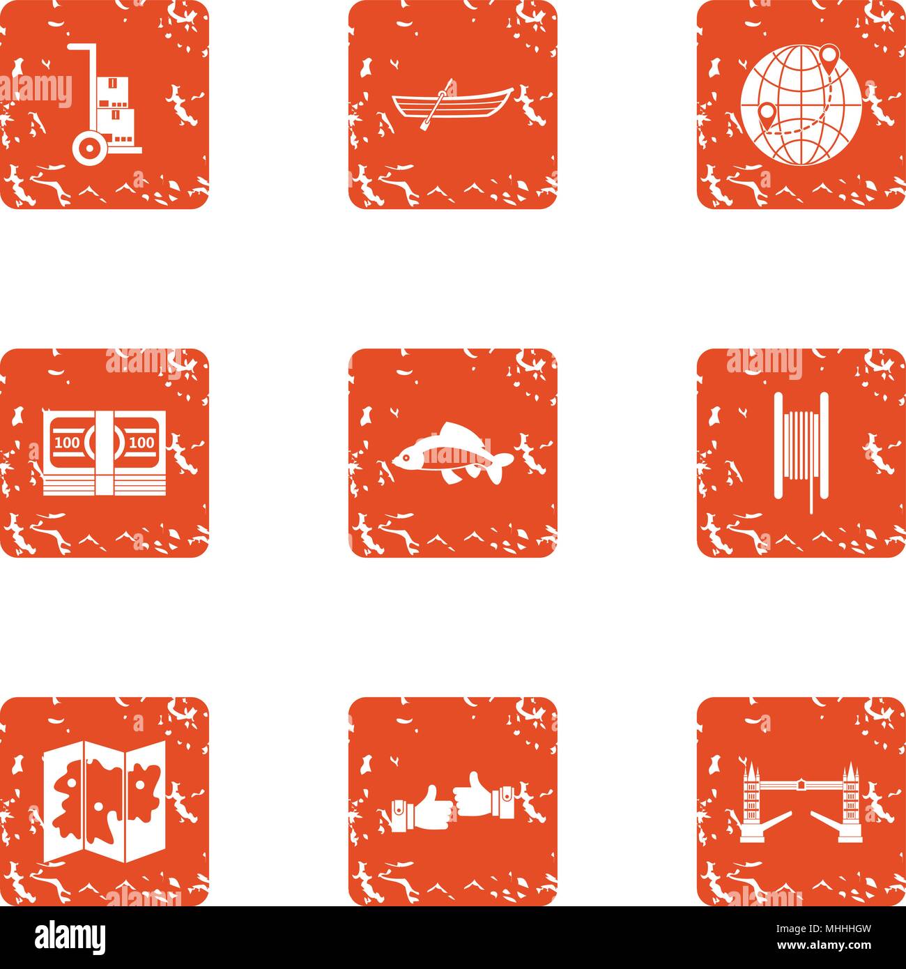 Remittance icons set, grunge style Stock Vector Image & Art - Alamy