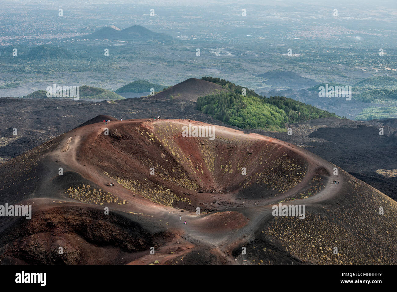 etna volcano caldera view after eruption Stock Photo - Alamy