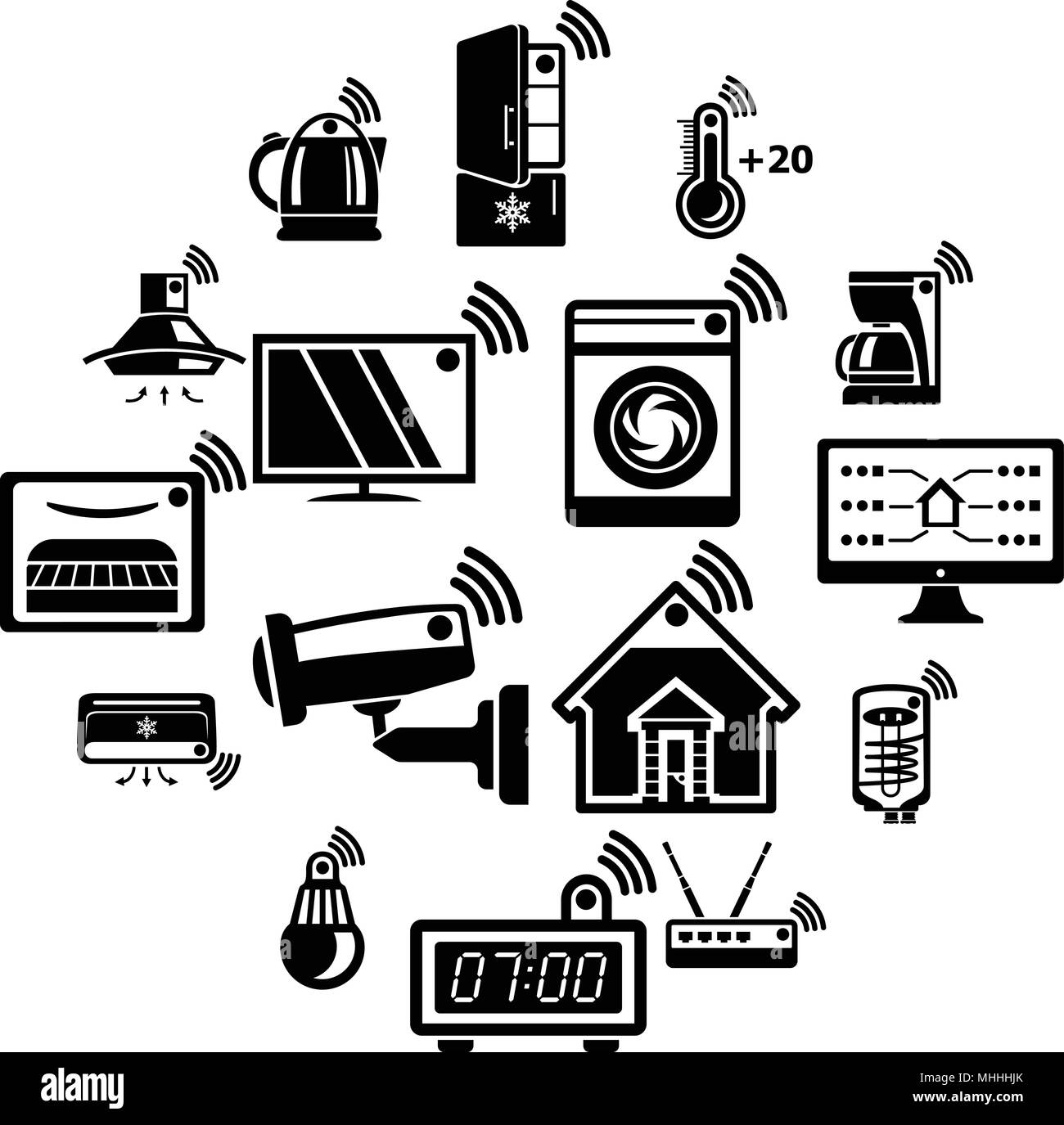 Smart home icons set, simple style Stock Vector Image & Art - Alamy