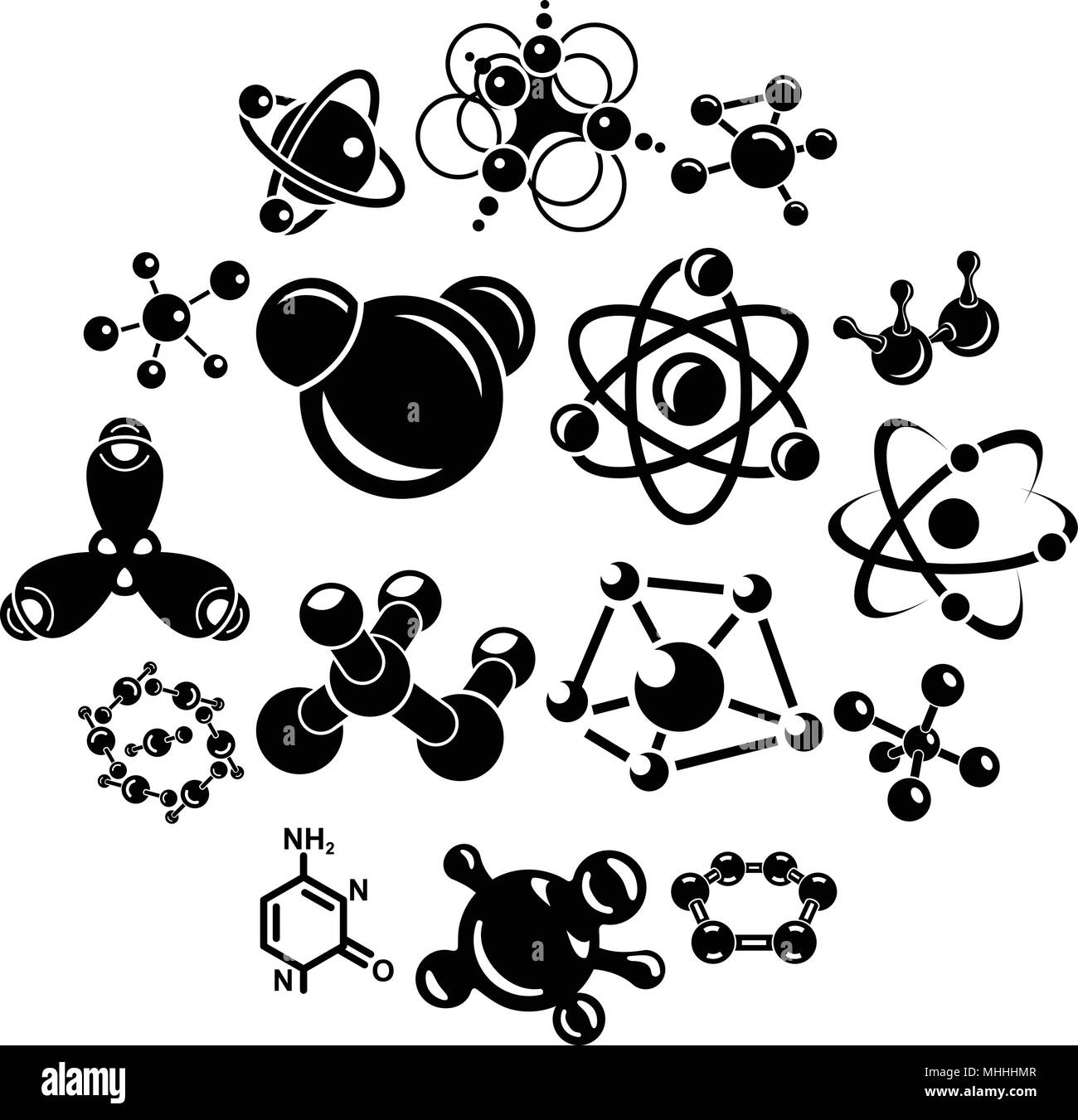 Molecule icons set, simple style Stock Vector Image & Art - Alamy