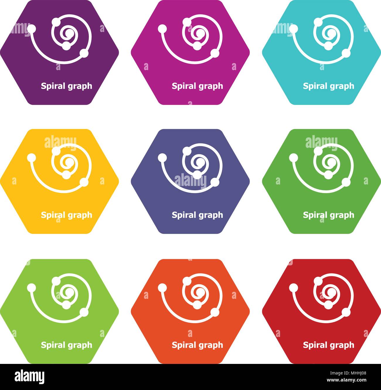 Spiral graph icons set 9 vector Stock Vector Image & Art - Alamy