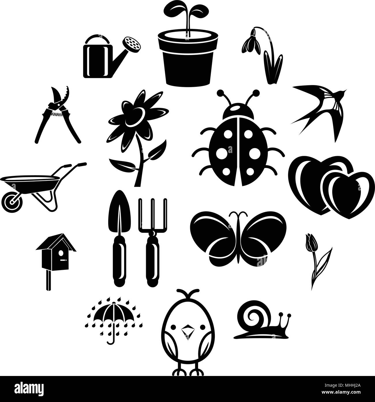 Spring icons set, simple style Stock Vector Image & Art - Alamy