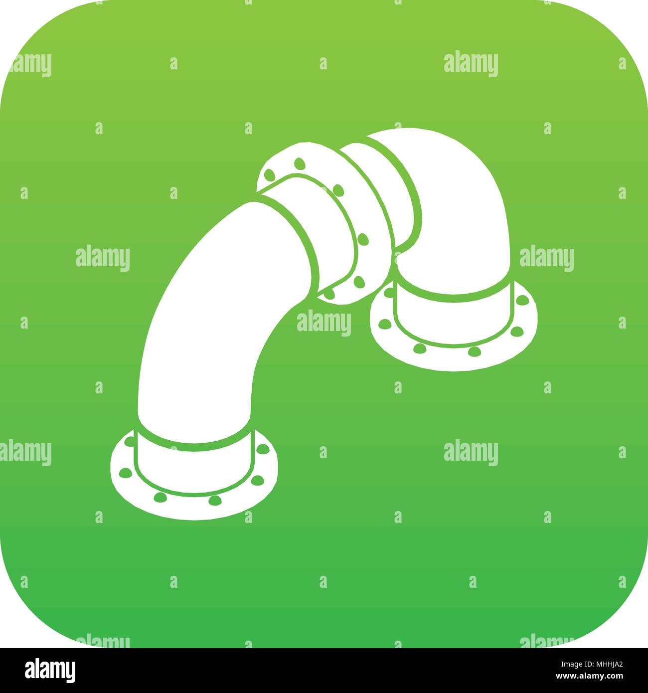 Curved pipe icon green vector Stock Vector Image & Art - Alamy