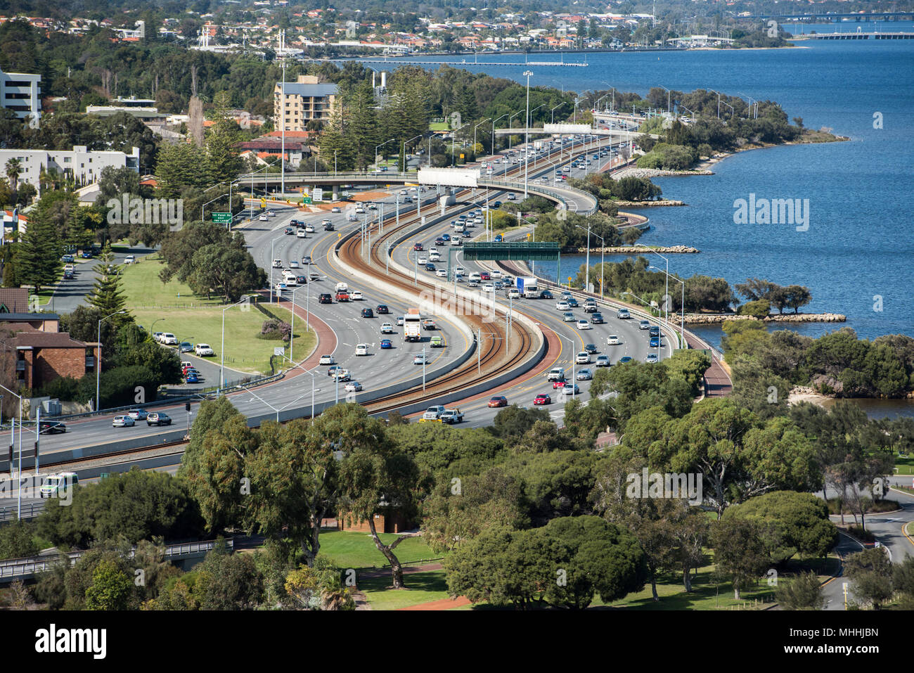 PERTH, AUSTRALIA, AUGUST, 18 2015 - Heavy traffic on highway Stock ...