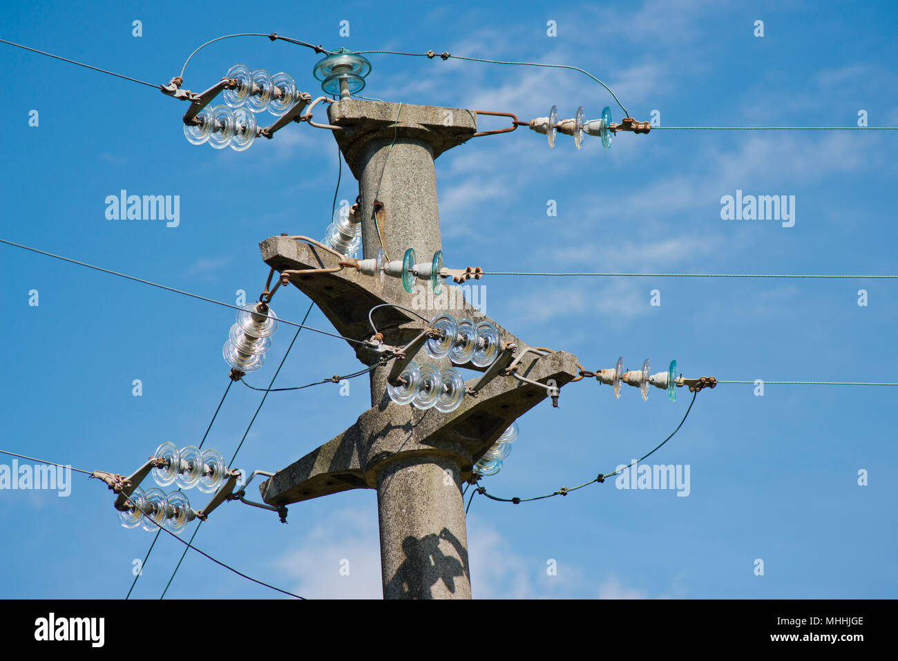 Electric Power Lines connector high voltage electicity Stock Photo - Alamy