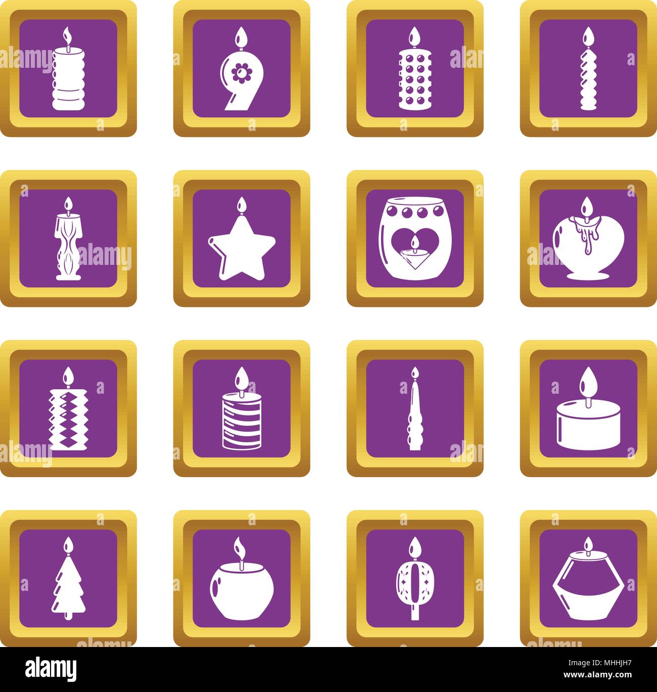 Candle forms icons set purple square vector Stock Vector Image & Art ...