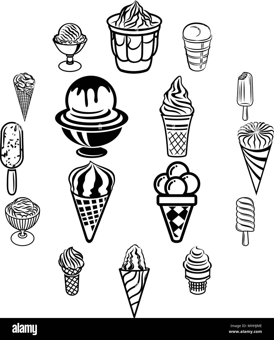 Ice cream icons set, simple style Stock Vector Image & Art - Alamy