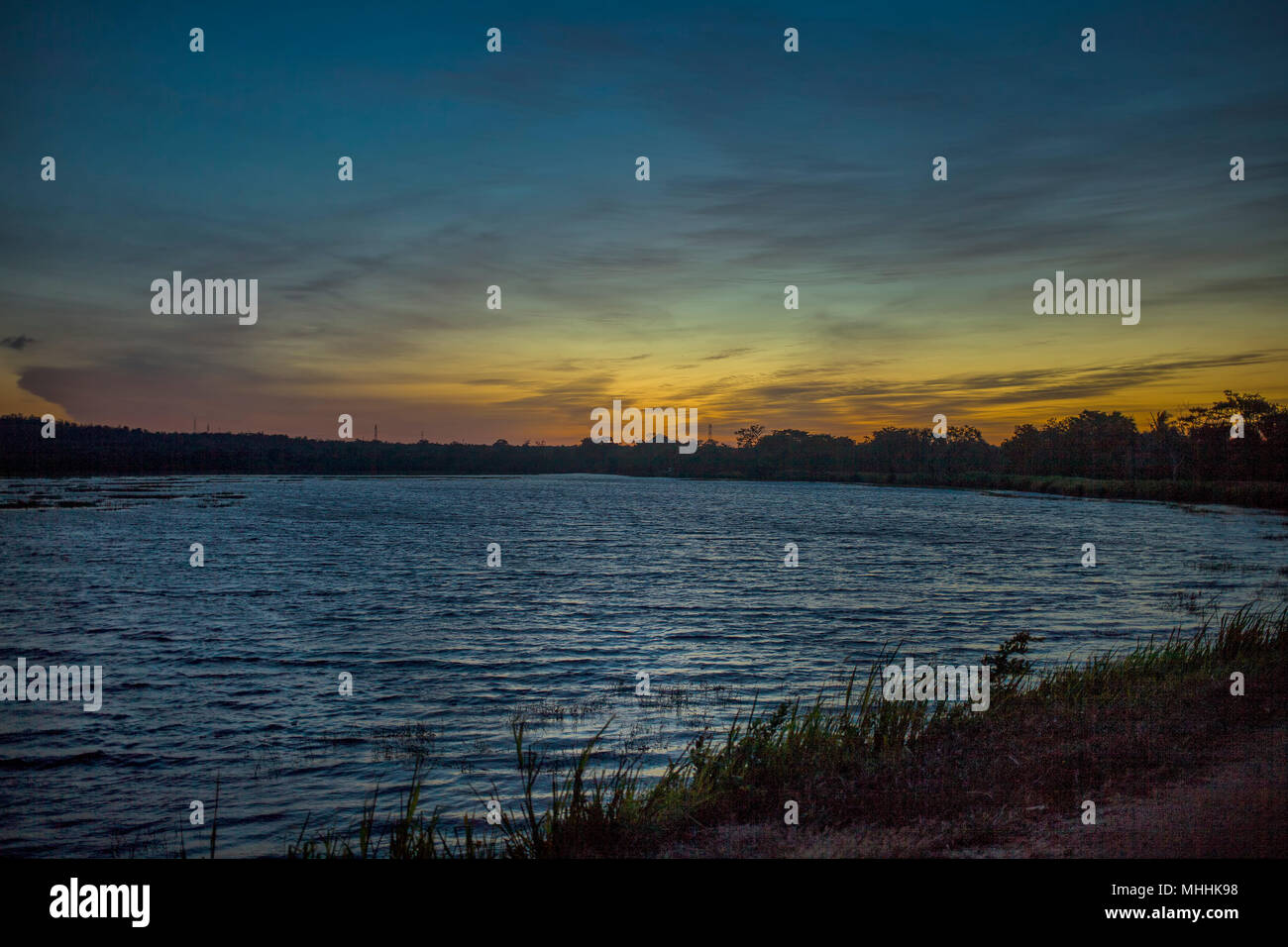 Beautiful warm sunset near river hi-res stock photography and images ...