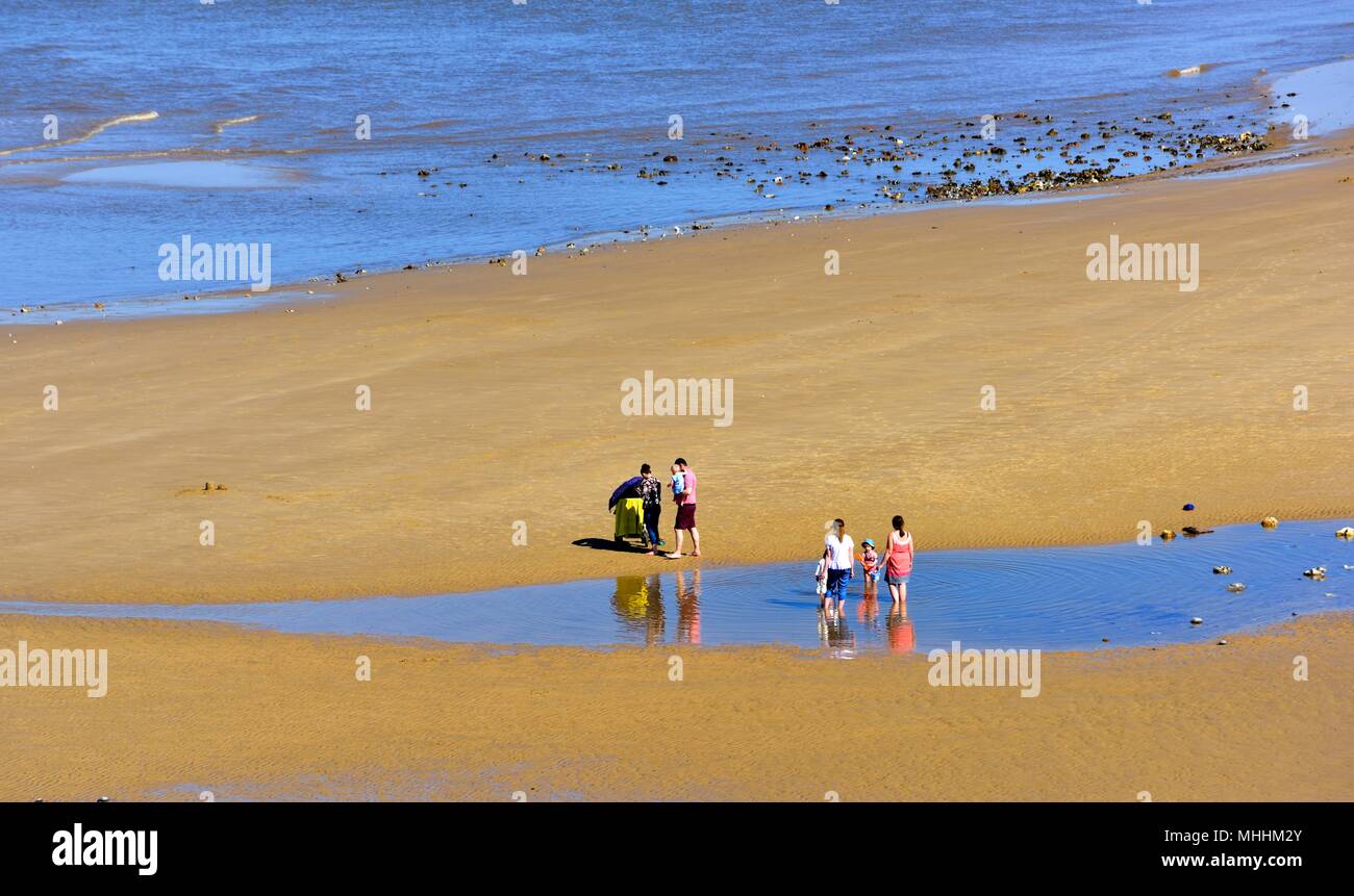 Families on Cromer beach Norfolk England UK Stock Photo - Alamy