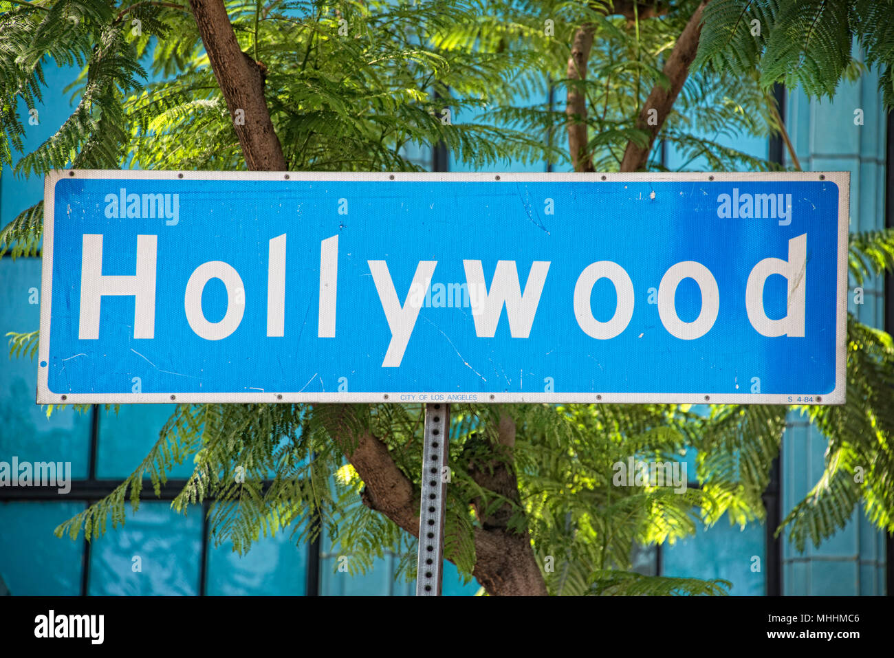Los Angeles Hollywood Boulevard street sign Stock Photo - Alamy