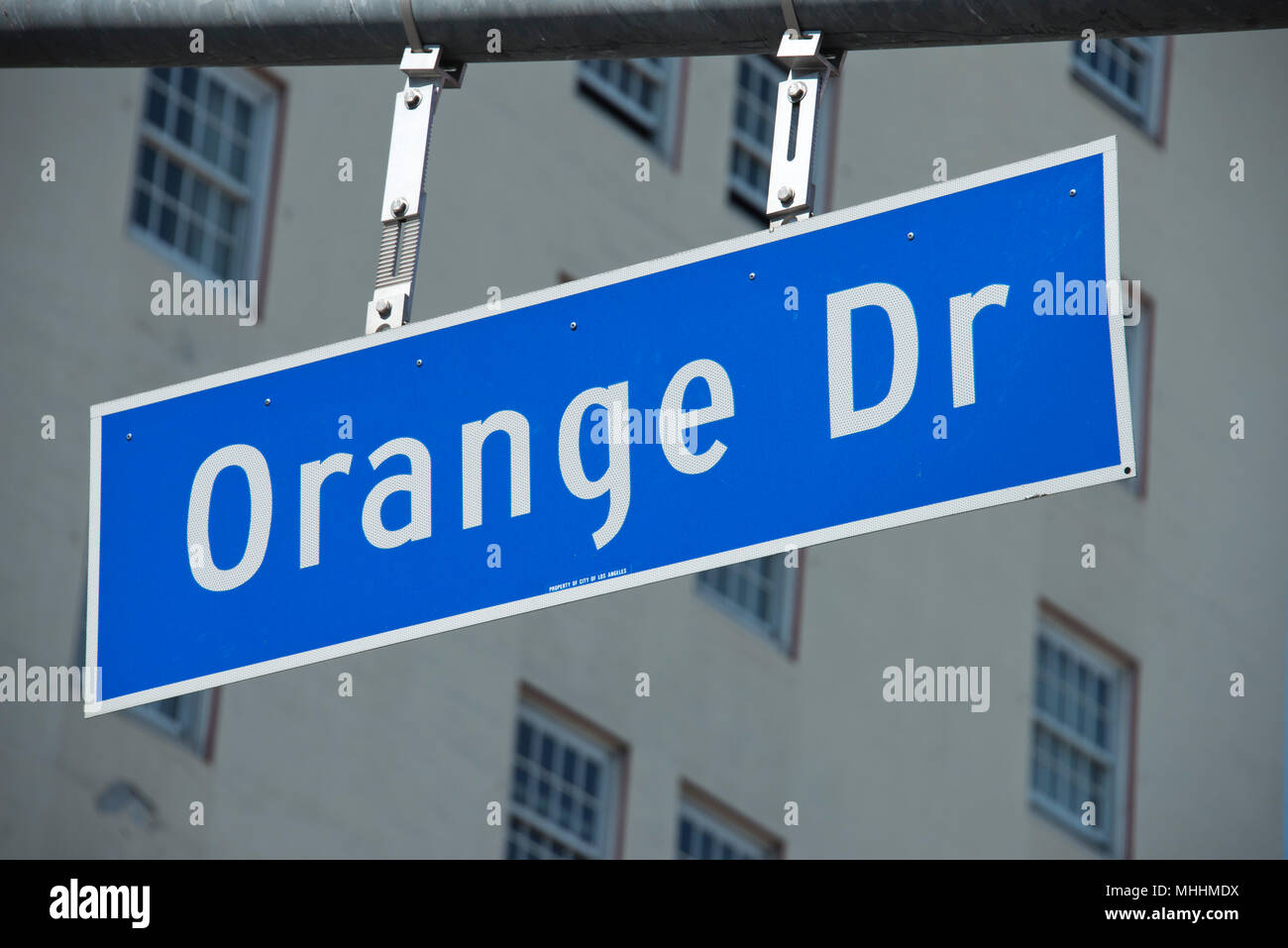 Los Angeles Hollywood Orange Drive sign Stock Photo - Alamy