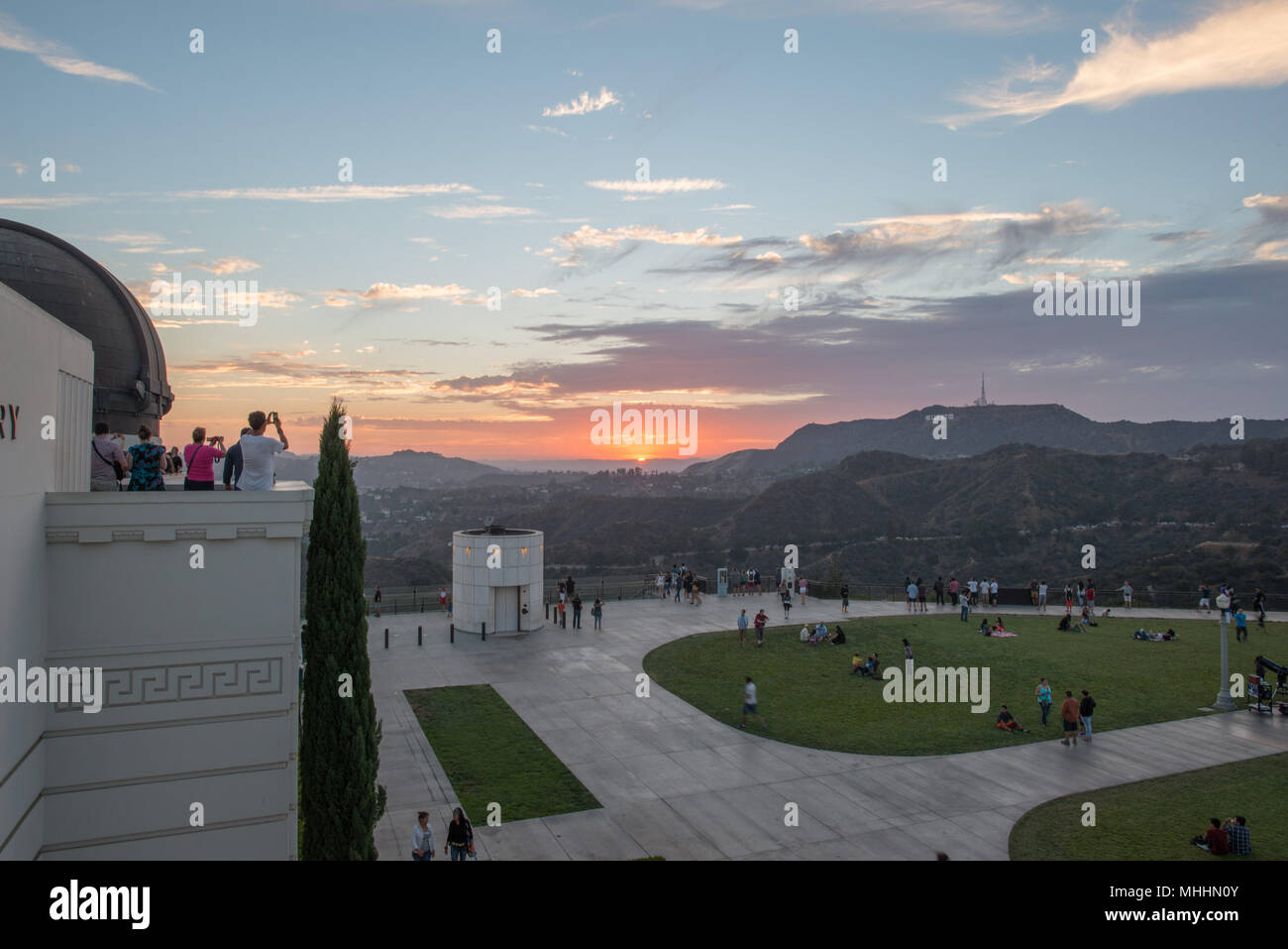 LOS ANGELES, USA - AUGUST 3, 2014 - LA aerial view from observatory at ...