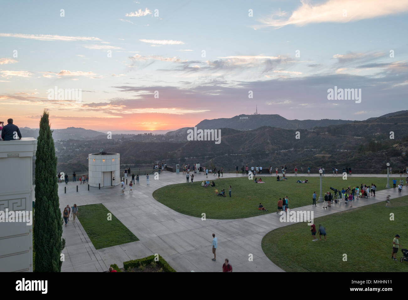 LOS ANGELES, USA - AUGUST 3, 2014 - LA aerial view from observatory at ...