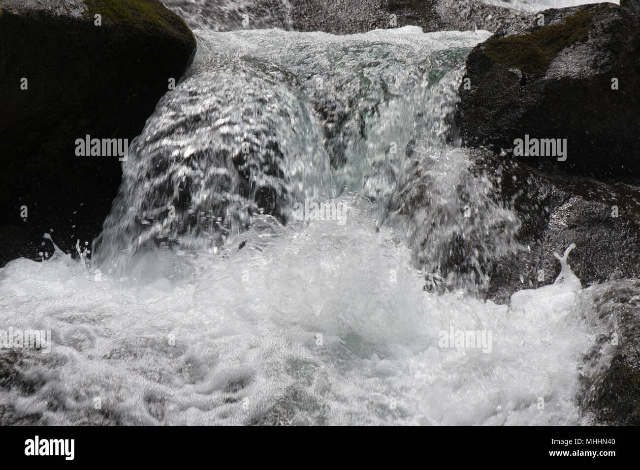 Small creek waterfall with running water Stock Photo - Alamy